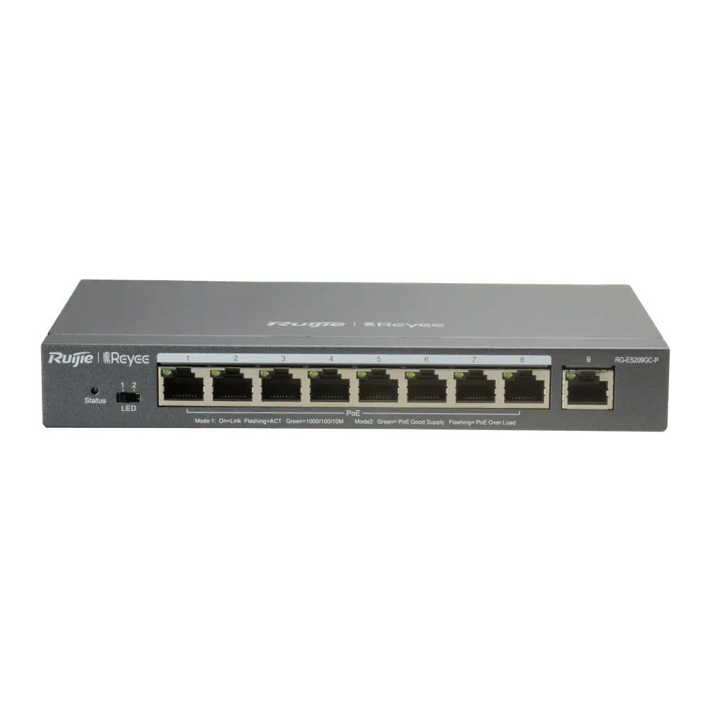 Switch PoE Cloud Administrable L2 Reyee / Référence RG-ES209GC-P